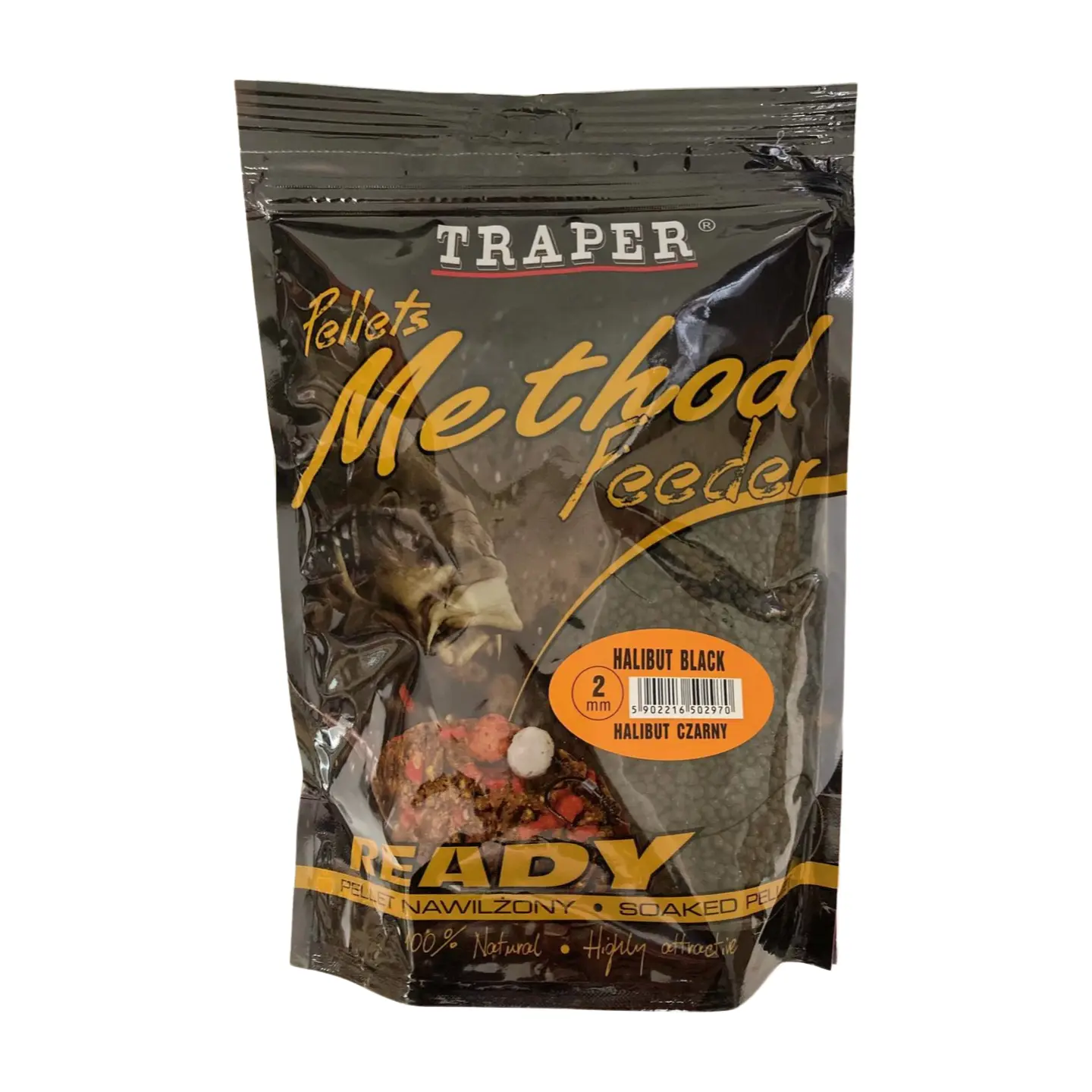 TRAPER MF Ready Pelet, Crni halibut, 2mm/500g