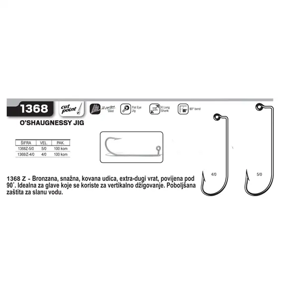 Cannelle Udica za pecanje 1368, 9131Bz Eagle Claw, 3/0