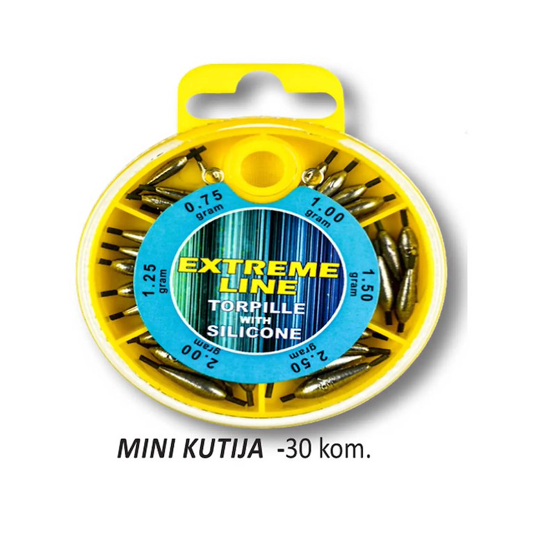 Extreme Line Olovo suza sa silikonom, mini kutija od 0.5- 2 gr, 30 komada