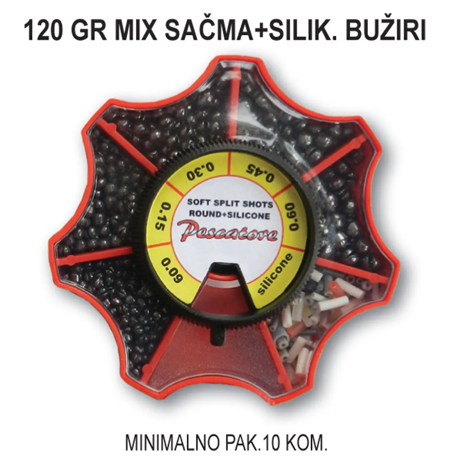 Pescatore Set sačma + silikonski bužiri, 120 gr