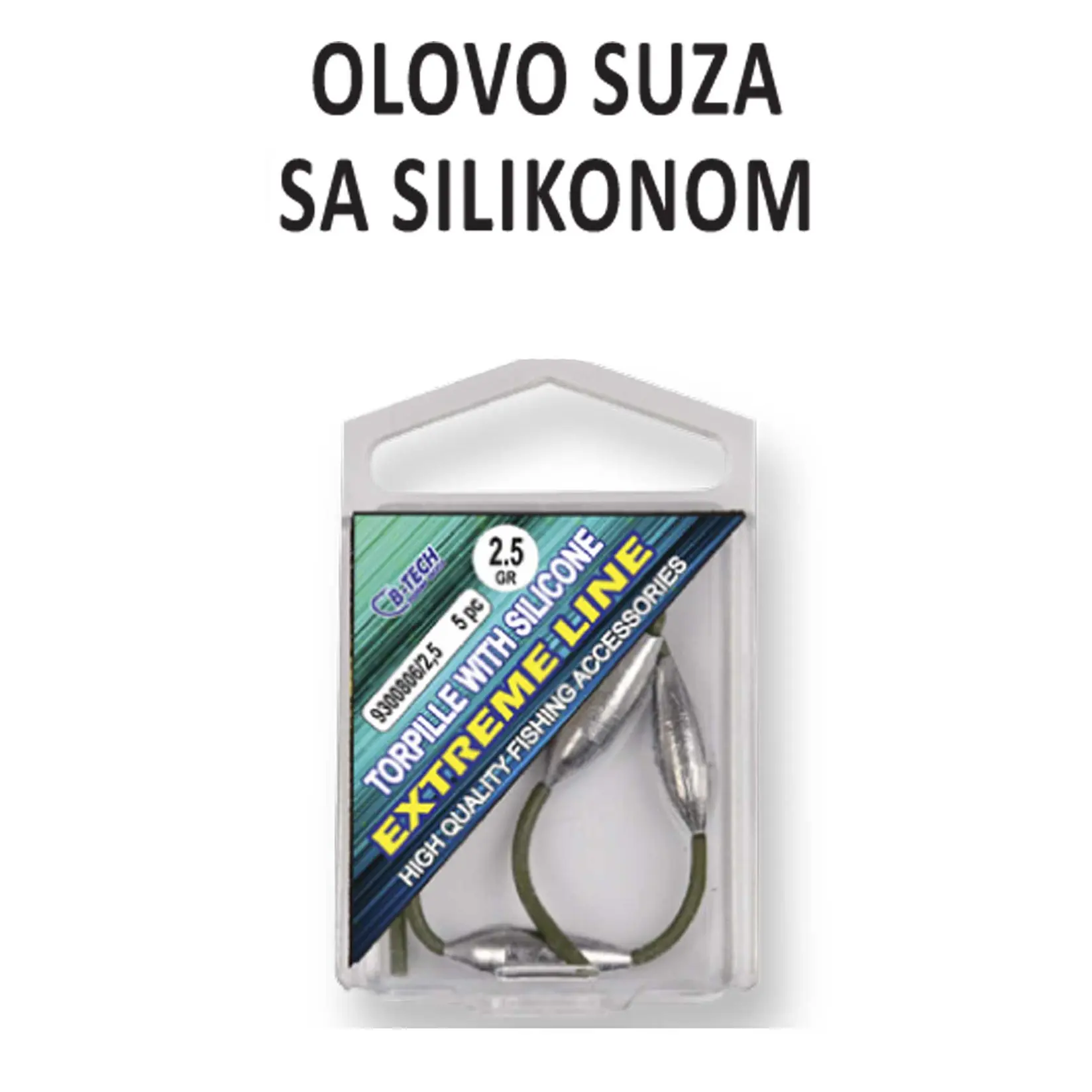 Extreme Line Olovo suza sa silikonom, 5 gr, 5 komada