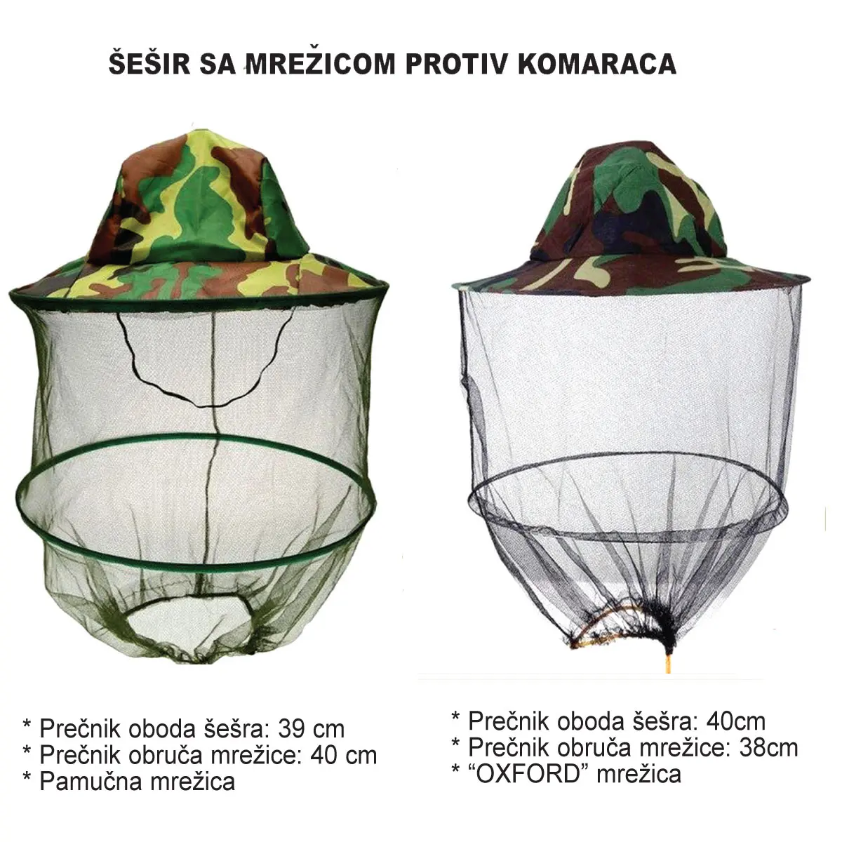 Šešir sa mrežicom protiv komaraca