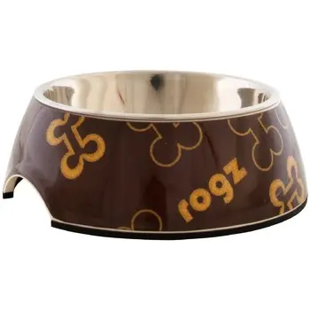 Rogz Činija za pse Bubble Trendy Bowlz M Brown Bones, Braon