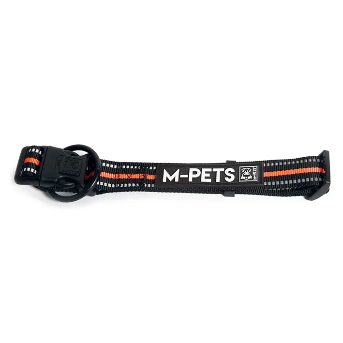 M-Pets Reflektujuća ogrlica za pse, 25-40cm, Crno - narandžasta