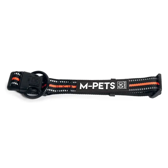 M-Pets Reflektujuća ogrlica za pse, 30-50cm, Crno - narandžasta