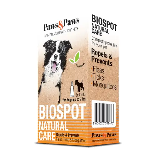Paws&Paws Biospot rotation Ampula protiv parazita za pse do 7kg, 1 ampula