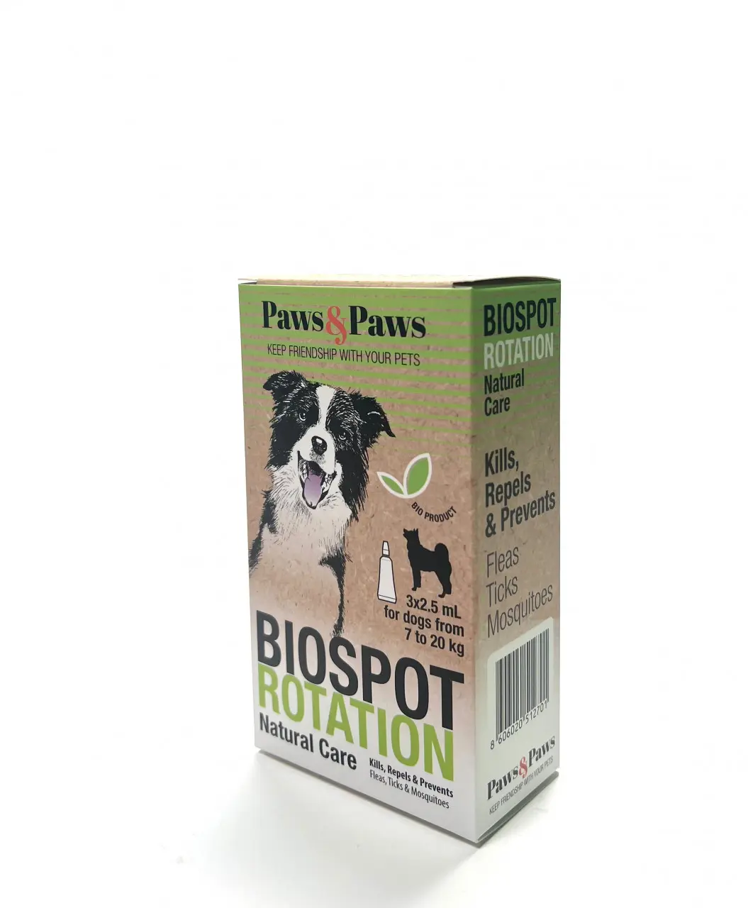 Paws&Paws Biospot rotation Ampula protiv parazita za pse, 7-20kg, 2.5ml