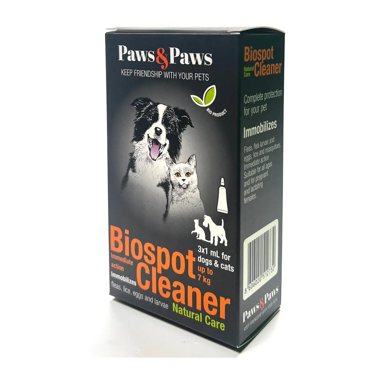 Paws&Paws Antiparazitske ampule za pse Biospot Cleaner, 3x1ml