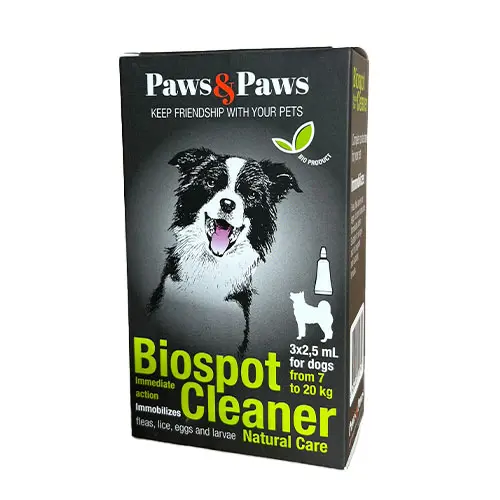 Paws&Paws Biospot cleaner Ampula protiv parazita za pse, 7-20kg, 2.5ml