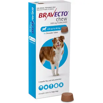 Bravecto Tableta protiv parazita za žvakanje za pse, 20-40kg, 1000mg