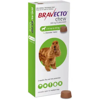 Bravecto Tableta protiv parazita za žvakanje za pse, 10-20kg, 500mg
