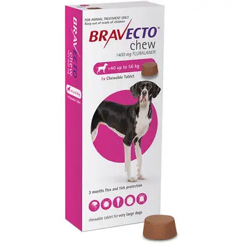 Bravecto Tableta protiv parazita za žvakanje za pse, 40-56kg, 1400mg