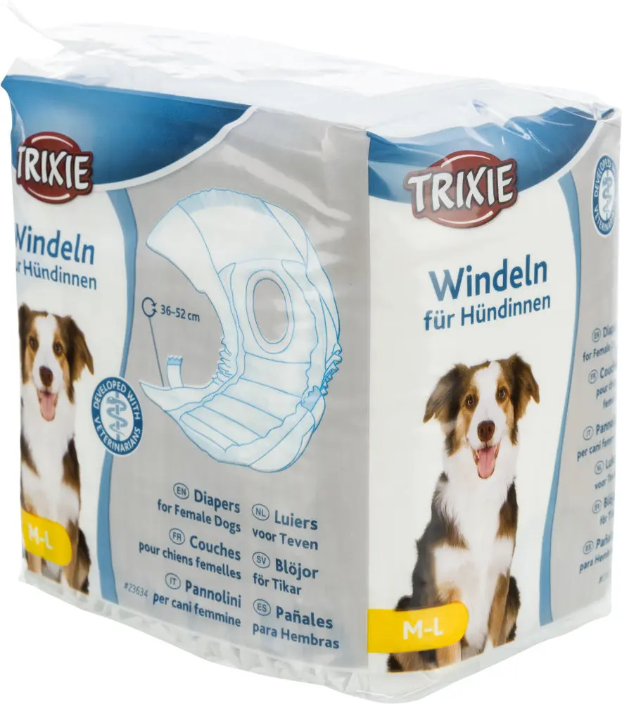 TRIXIE Pelene za ženke Diapers Female, 36-52 cm, M-L, 12 komada