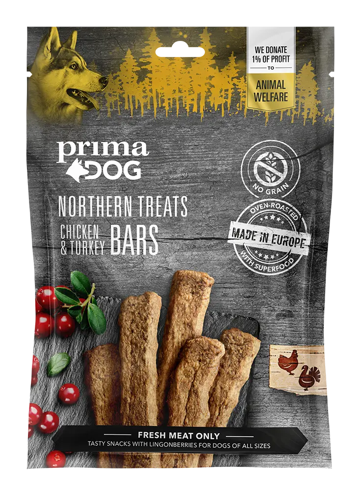 PRIMA DOG Poslastica za pse - Štapići Piletina/Ćuretina NORTHERN TREATS 80g