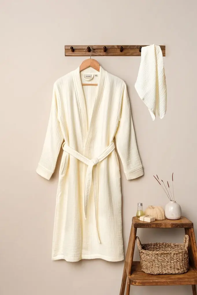 L'essentiel Maison Set bademantil Kimono sa peškirom, Bež