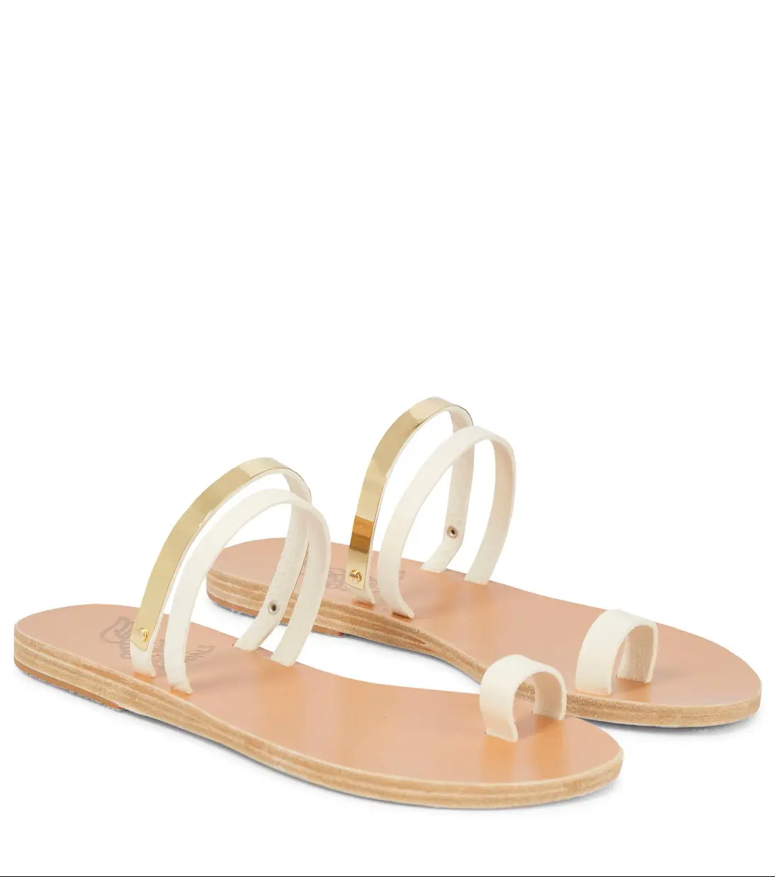 Ancient Greek Sandals Ženske papuče SKALIDA-OFF WHITE, Bele
