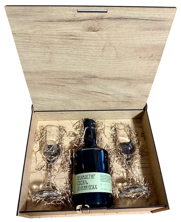 Manastir Kovilj Zeleni Orah Gift Box 2 čaše Grappa