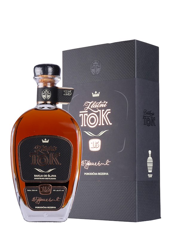 TOK Zlatni Tok Šljiva 15 Godina Gift Box 0.70l