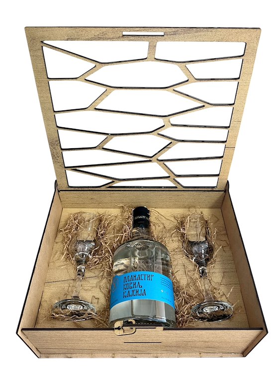 Kovilj Kajsija Gift Box 2 čaše Grappa - model saće
