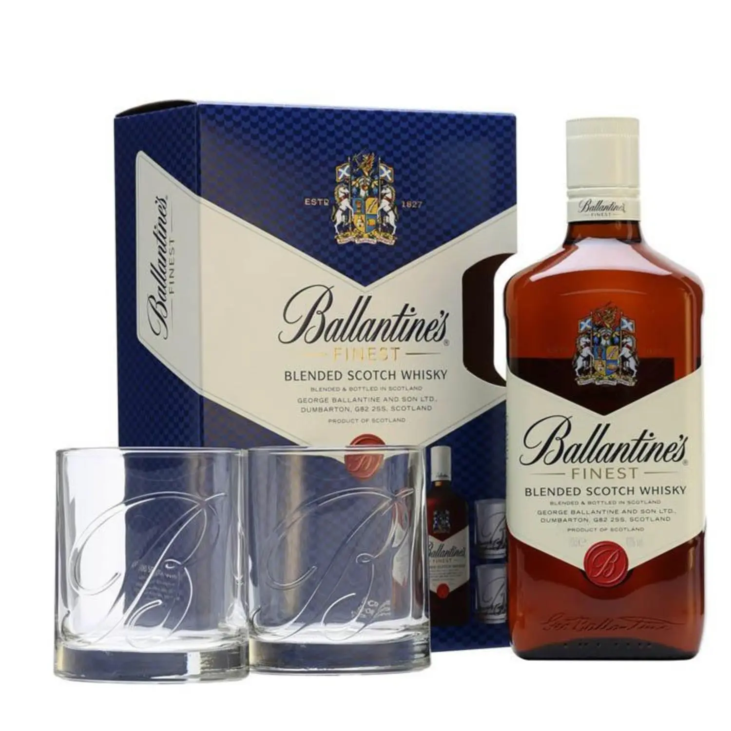 Set Viski Ballantine's Finest, alk.40%, 0.7l i 2 čaše