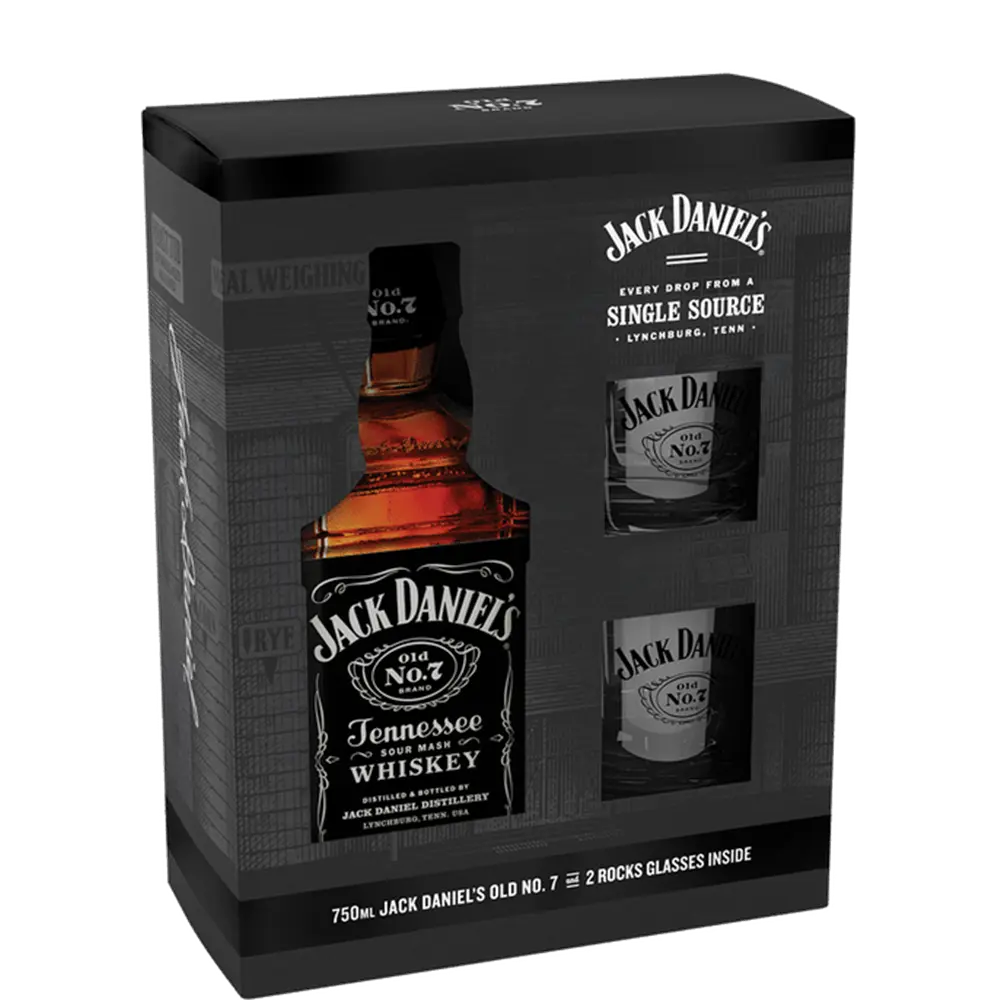 JACK DANIEL'S Viski GIFT pakovanje, 2 čaše, 0.7L