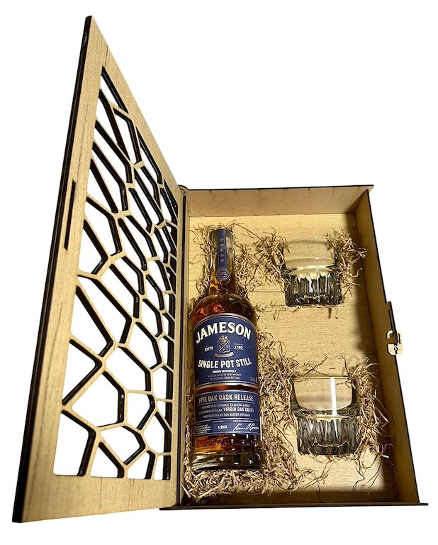 Jameson Single Pot Still Gift Box 2 čaše - model saće