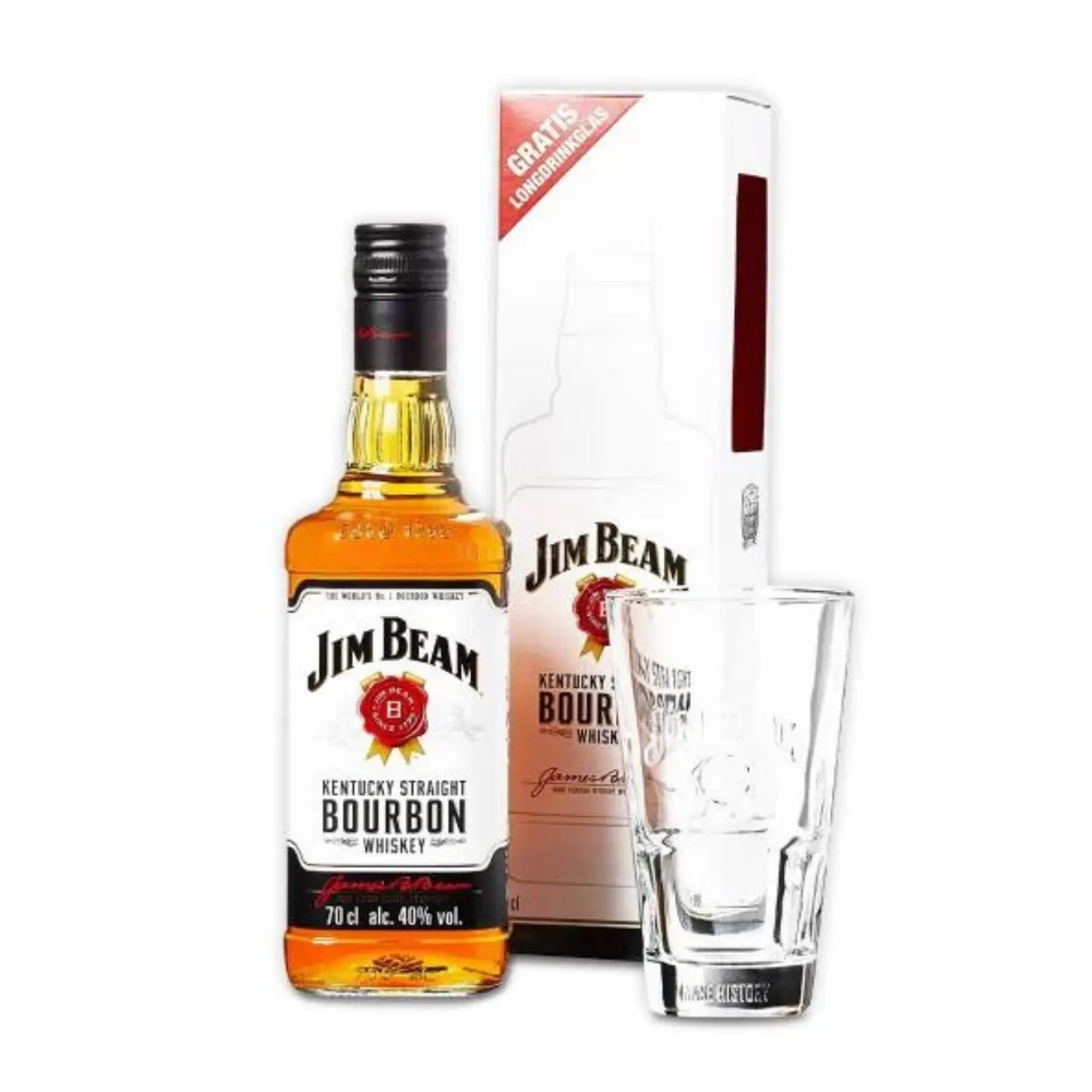 Jim Beam Viski White + 1 čaša 40% 0.7l