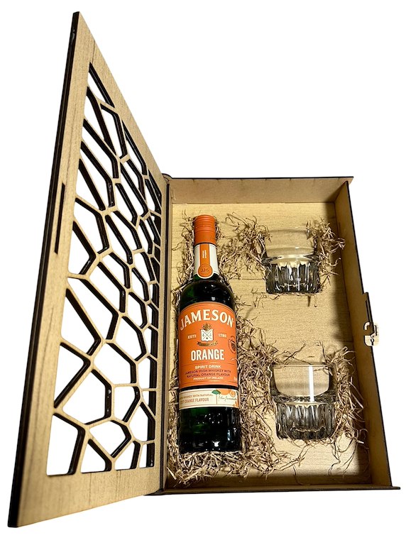 Jameson Orange Gift Box 2 čaše - model saće