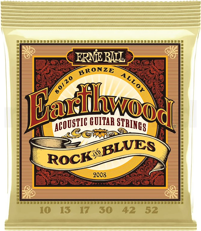 Ernie Ball Žice za akustičnu gitaru 2008, .010-.052, Earthwood