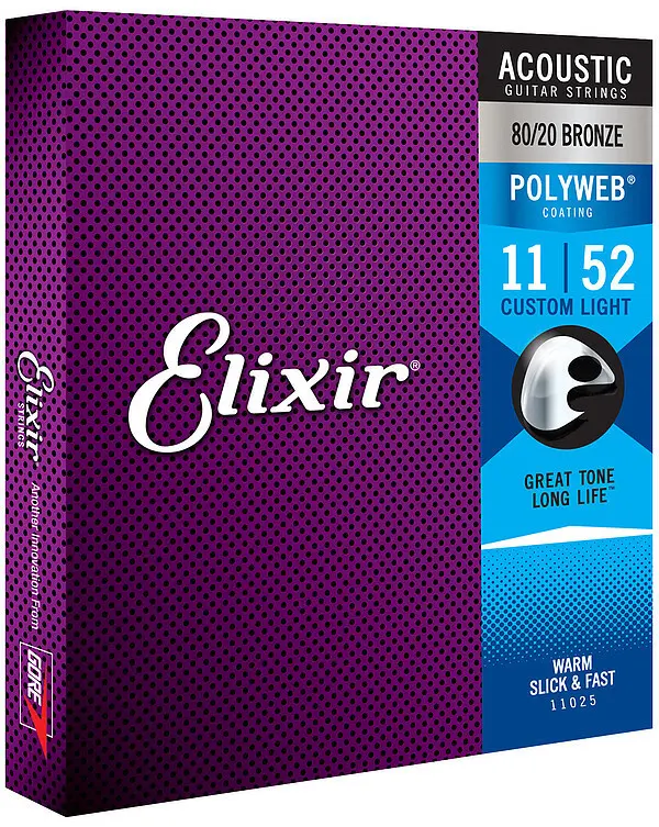 Elixir Žice za akustičnu gitaru 11025 Custom Light, .011-.052, Polyweb