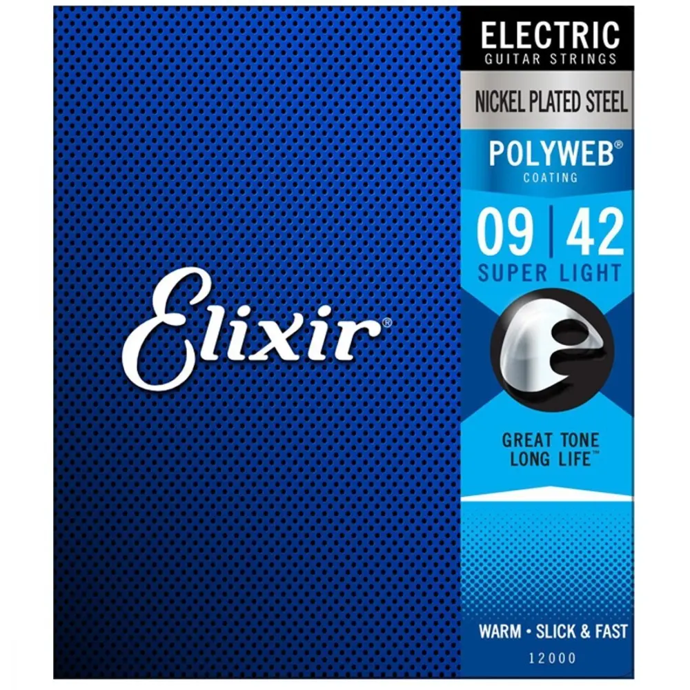 Elixir Žice za električnu gitaru 12000 Super Light, .009-.042, Polyweb