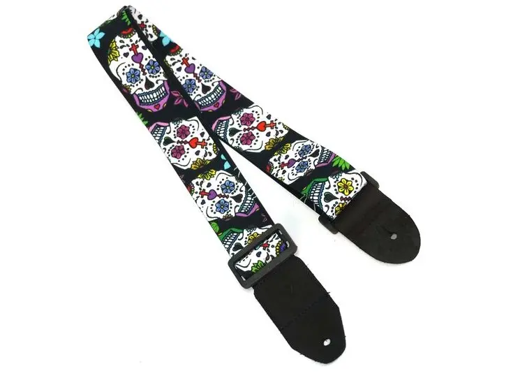 Wakertone Kaiš za gitaru sa kožnim krajevima GS2 Gutiar Strap Black Bone