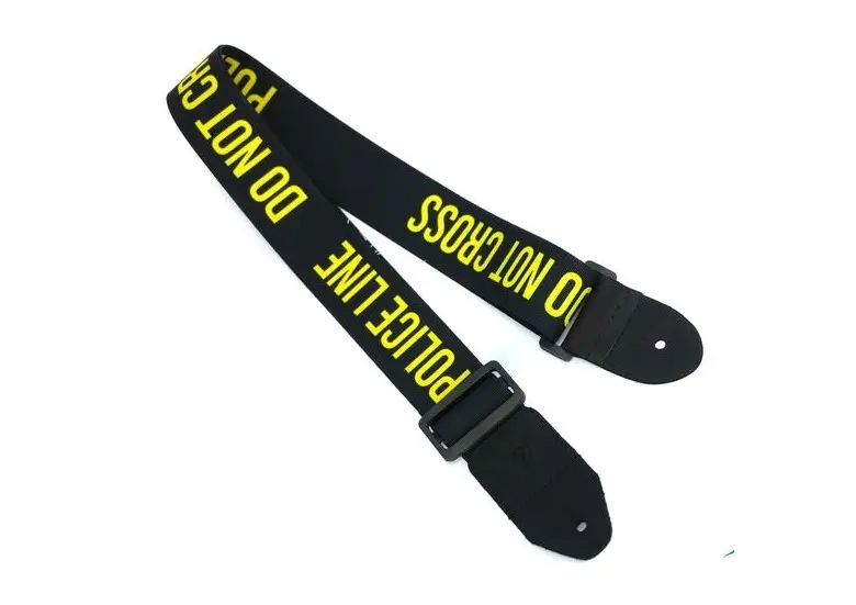 Wakertone Kaiš za gitaru sa kožnim krajevima GS2 Guitar Strap Police Black Yellow