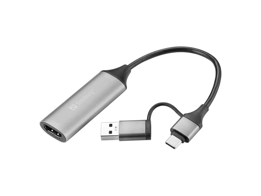 Adapter HDMI capture na USB-C/A Sandberg 136-70