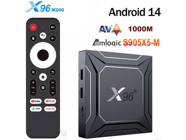 GMB-X96 M200 4/64GB smart TV box S905X5M quad ARM G310V2, 2x4K 2.4&;5G, 1000M, BT, Android 14