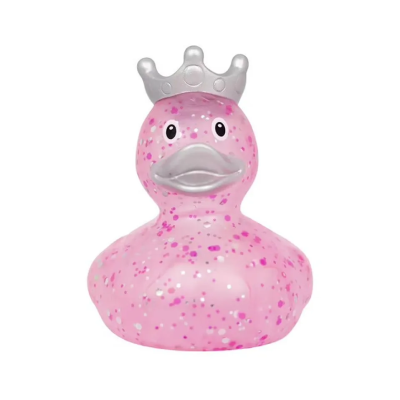 Lilalu Patkica - Rubber Duck, Glitter With Crown pink, 9 cm