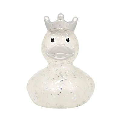 Lilalu Patkica - Rubber Duck, Glitter With Crown silver, 9 cm