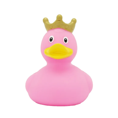 Lilalu Patkica - Rubber Duck, Duck with Crown pink, 9 cm