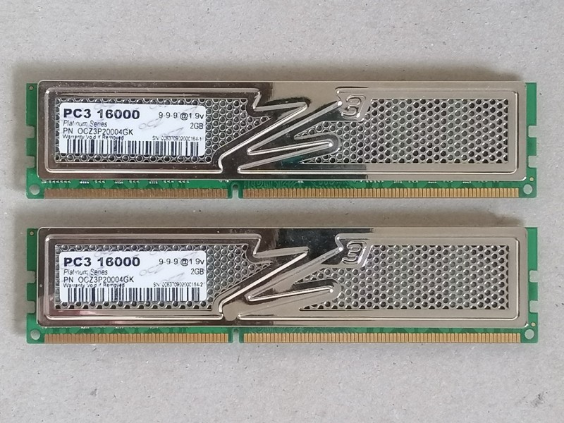 Memorija DDR3 OCZ 2×2GB, 2000MHz