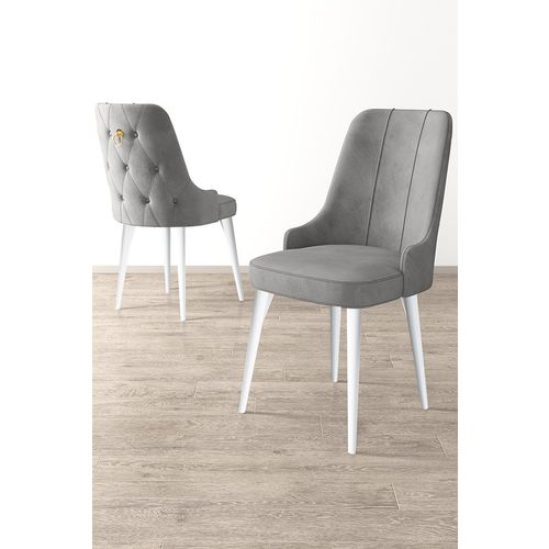 Newa - Sivi i Beli Set Stolica (2 Komada)