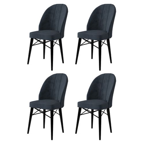 Ritim - Set Crnih Stolica (4 Komada)