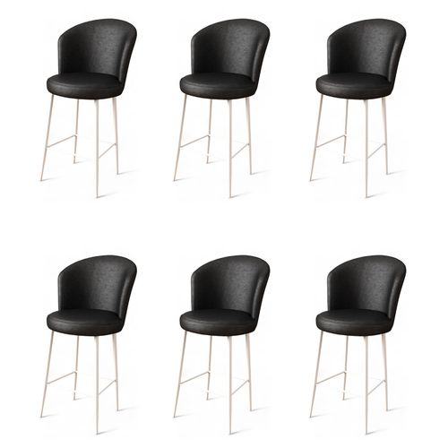Uras - Crni i beli barski stolac set (6 komada)
