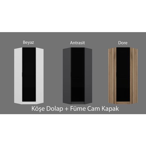 Kale Glass Tamno Sivi Hrast - Ormar 210 cm