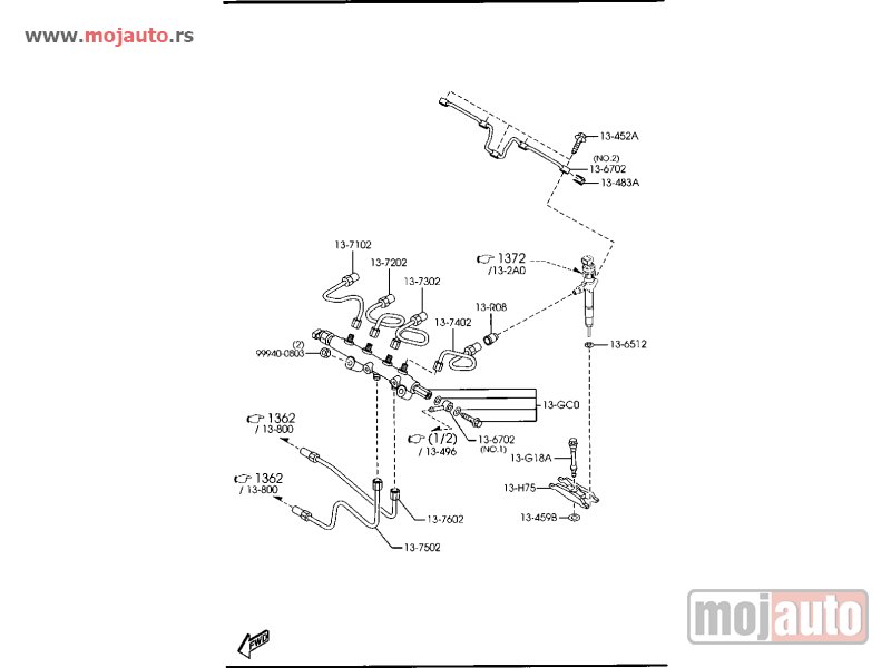 Mazda 6 2.0 D Semering Cevi Dizne SET 02-10,NOVO
