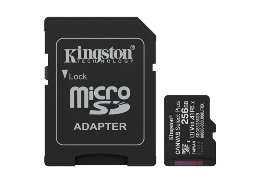 Micro SD Card 256GB Kingston + SD adapter SDCS3/256GB class 10
