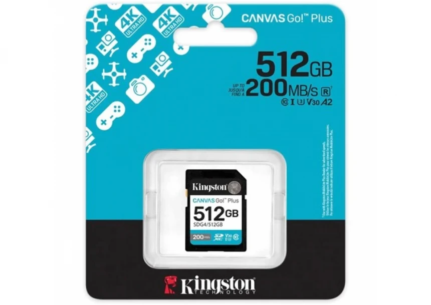 Micro SD Card 512GB Kingston SDG4/512GB class 10 200Mbs/160Mbs