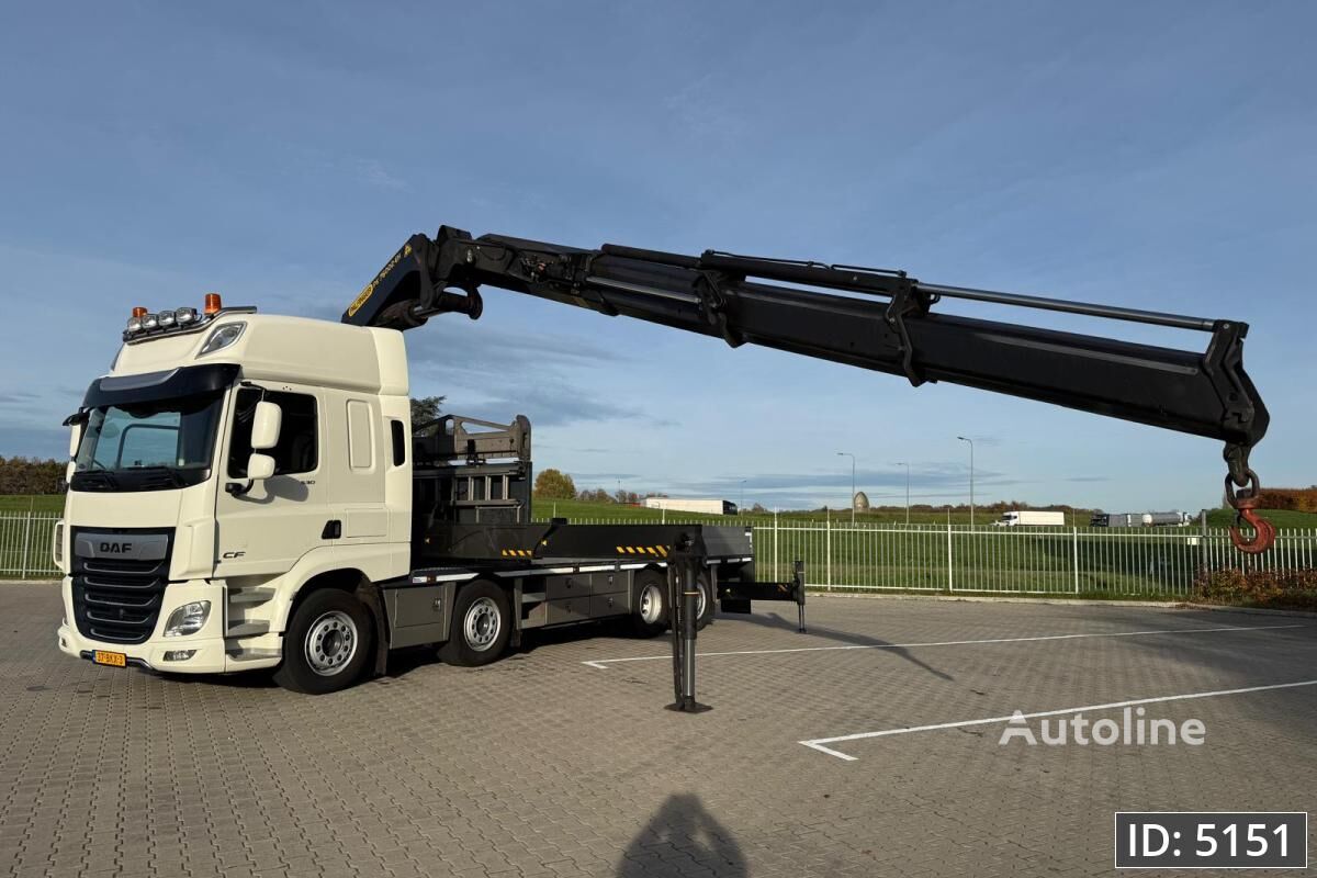 DAF CF 530 SC, Euro 6, Palfinger PK76002-EH / 76 TM / Twistlocks / T kamion s ravnom platformom