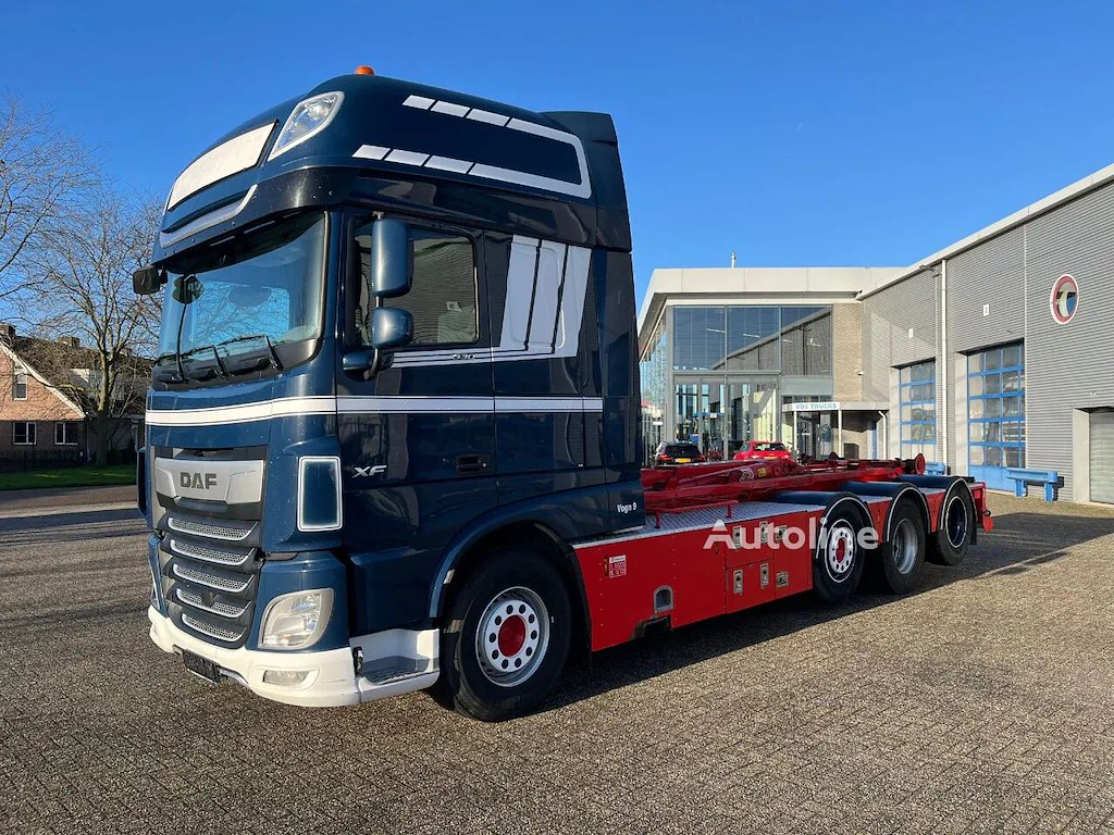 DAF XF106-530 8X2 / AJK HOOKLIFT 25000KG / 9 TON FRONT AXLE / NAVI / kamion rol kiper