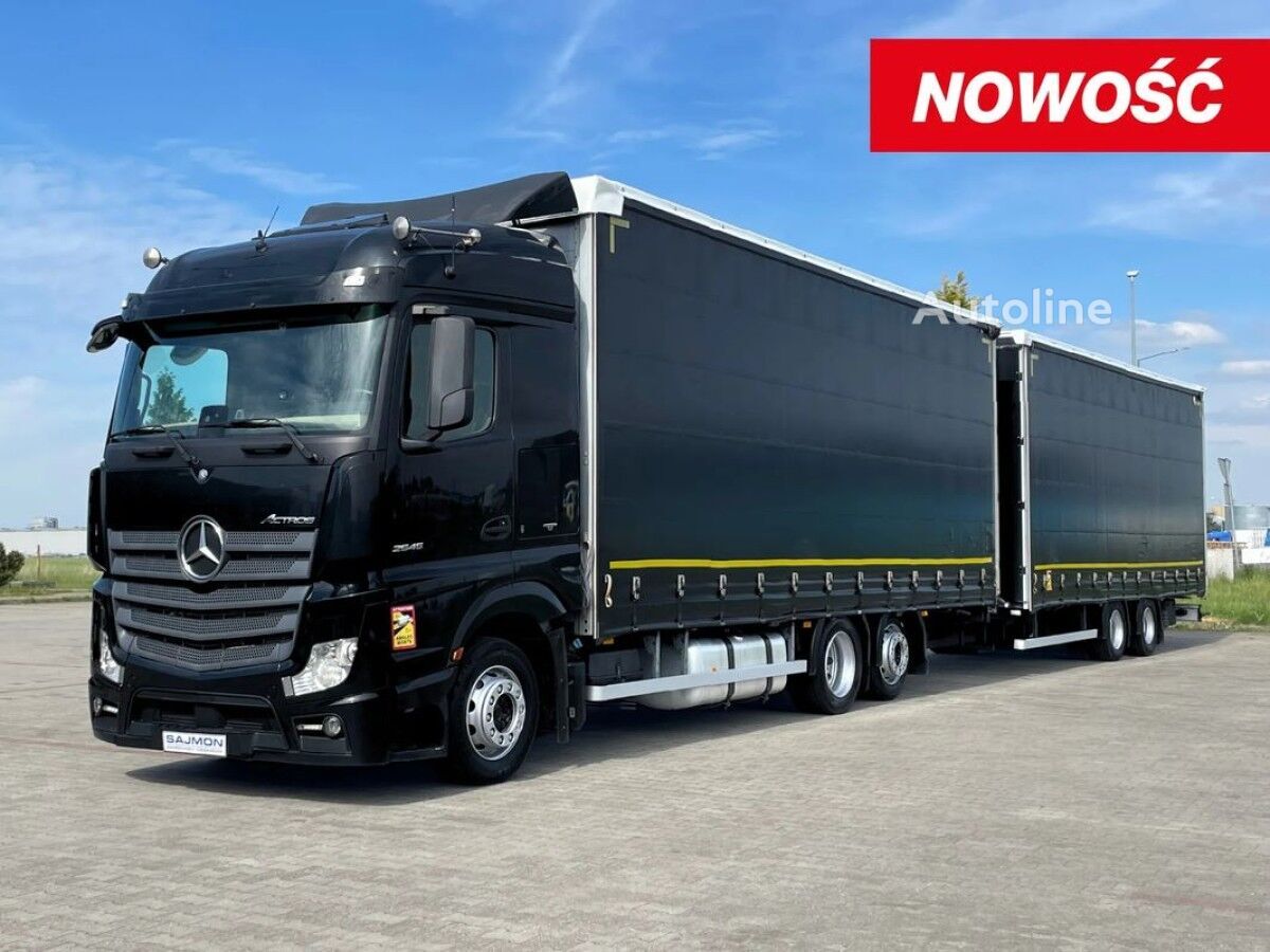 Mercedes-Benz ACTROS 2545 / ZESTAW TANDEM 120 M3 / PRZEJAZDOWY / 7,75 M + 7,75 kamion sa klizna zavesa cerada + prikolica sa kliznom ceradom
