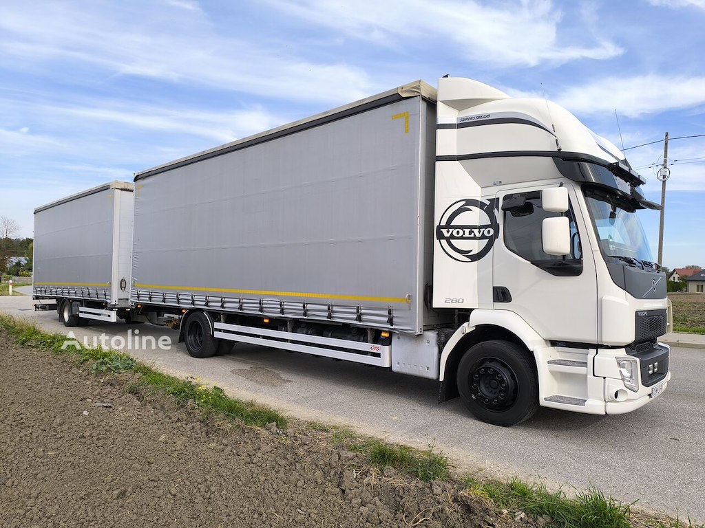 Volvo FL 280 kamion sa klizna zavesa cerada + prikolica sa kliznom ceradom